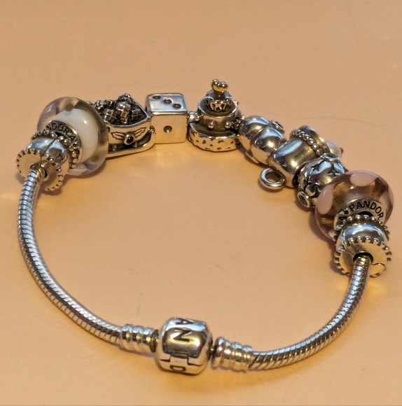 Pandora | Jewelry | Pandora Bracelet With Spacers And Charms | Poshmark